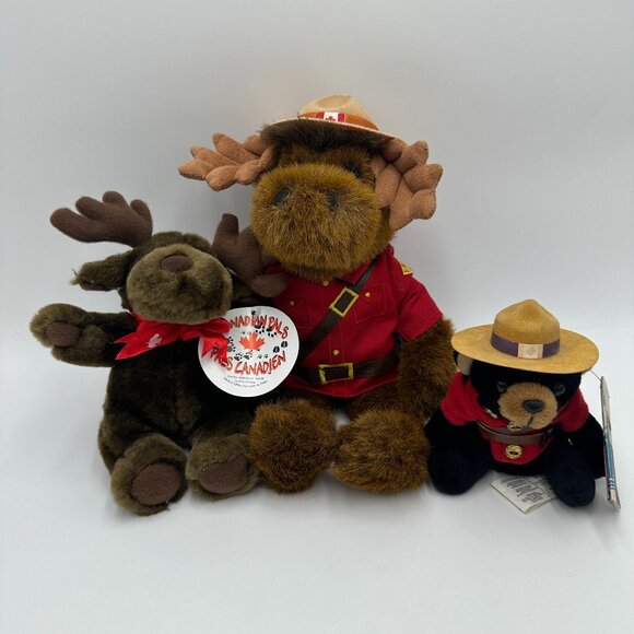 Toys | 3 Canadian Souvenir Plush Rcmp Sergeant Bullmoose Mountie Bear ...